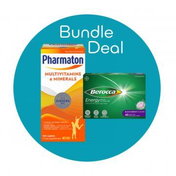 Pharmaton Multivitamin & Minerals Caplets 100s + Berocca Blackcurrant ...